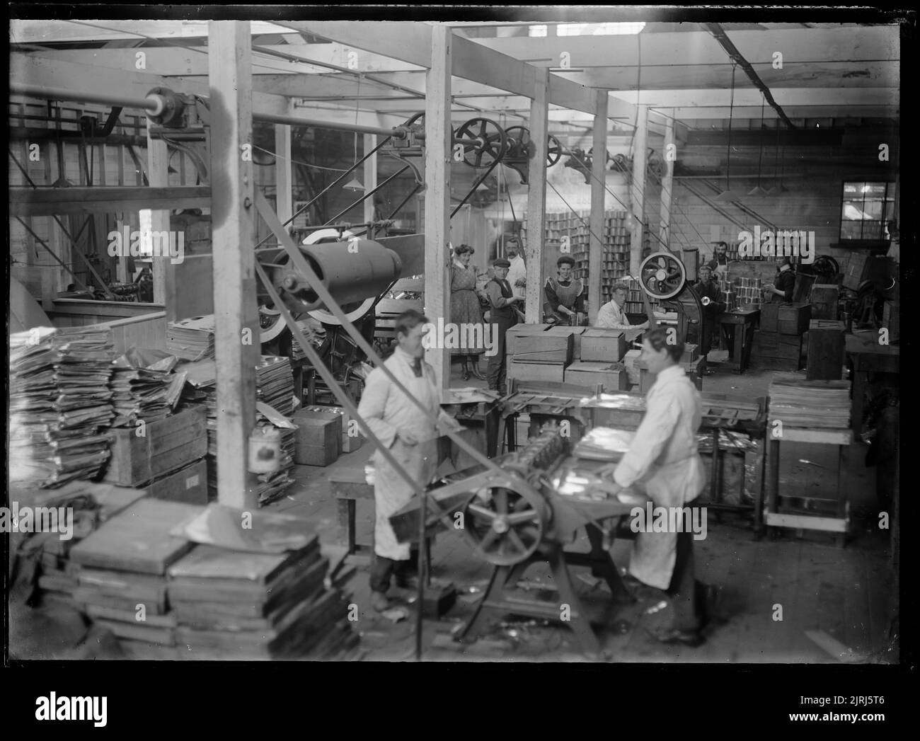 Interior of a Busy Factory, circa 1910, by Fred Brockett Stock Photo ...