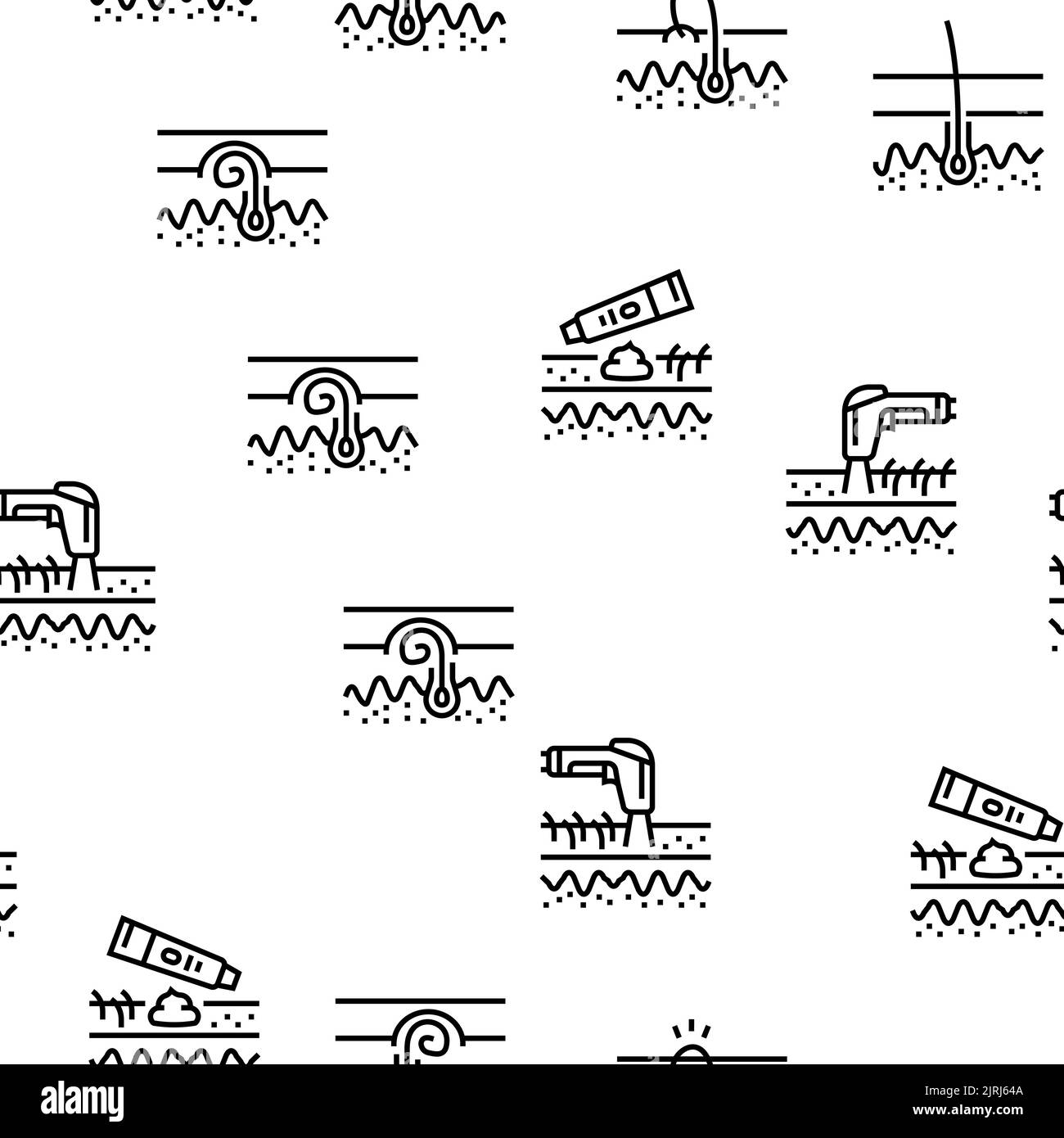 Ingrown Hair Problem Treatment vector seamless pattern Stock Vector ...