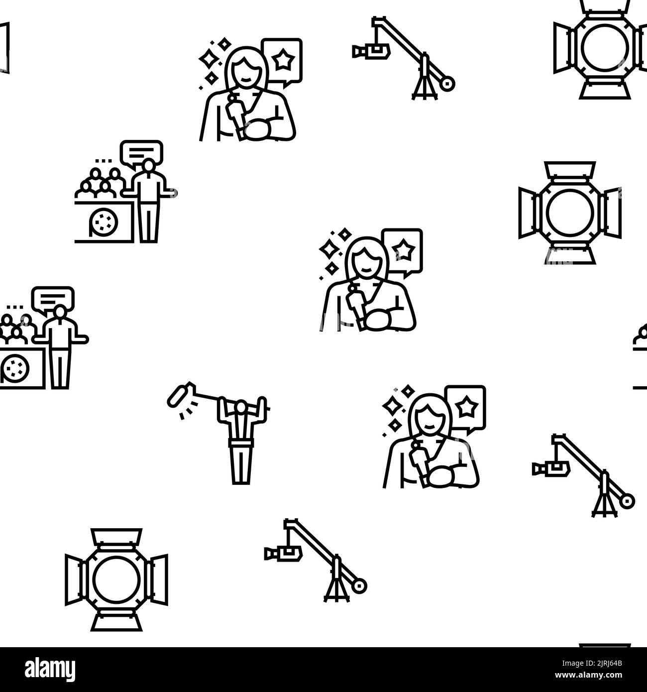 Video content production icons Black and White Stock Photos & Images ...