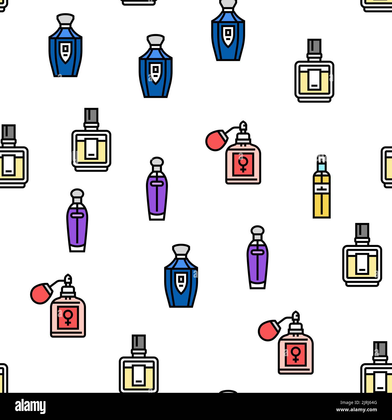 fragrance bottle perfume cosmetic vector seamless pattern Stock Vector ...