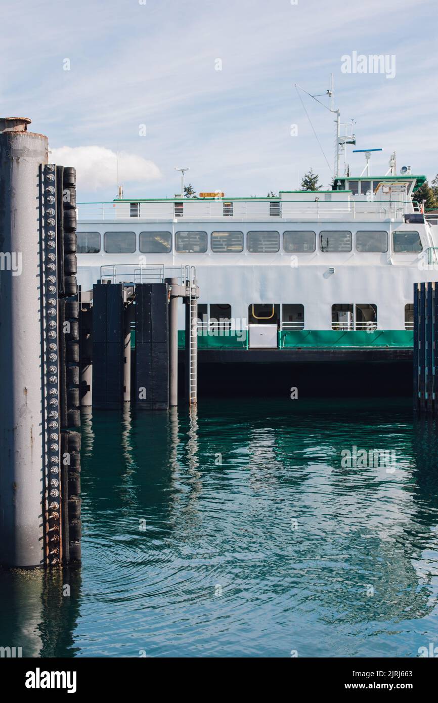 Docked ferry boat in the Pacific Northwest Stock Photo - Alamy