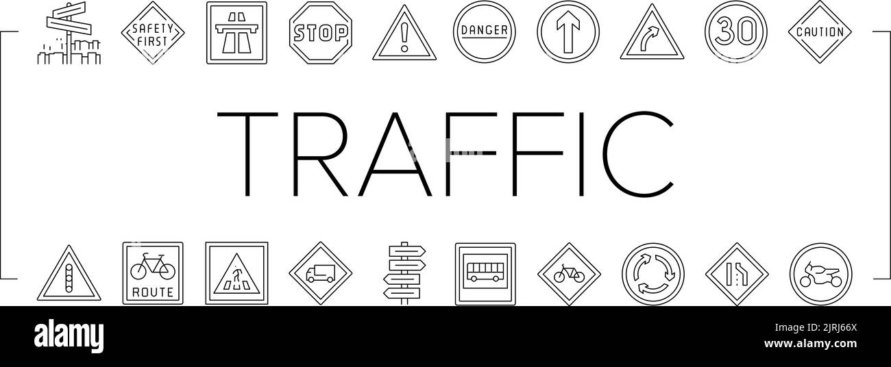 Traffic Sign Road Information Icons Set Vector Stock Vector Image & Art ...