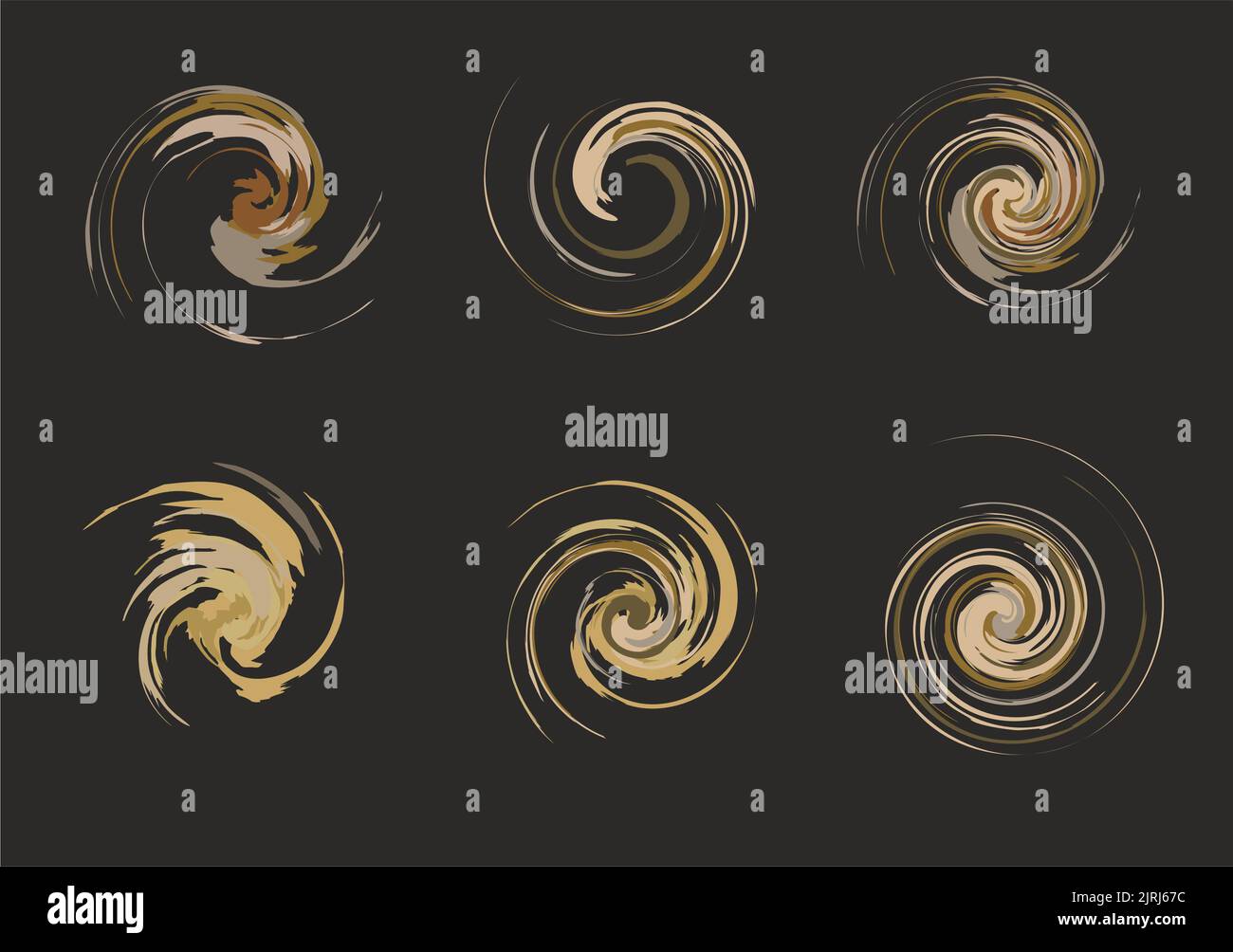 Spiral shapes in pastel tonality on black for your design. Swirl ...