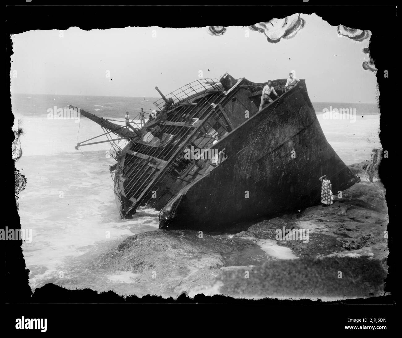 Mangaia Island shipwreck, circa 1914, Cook Islands, by George Crummer ...