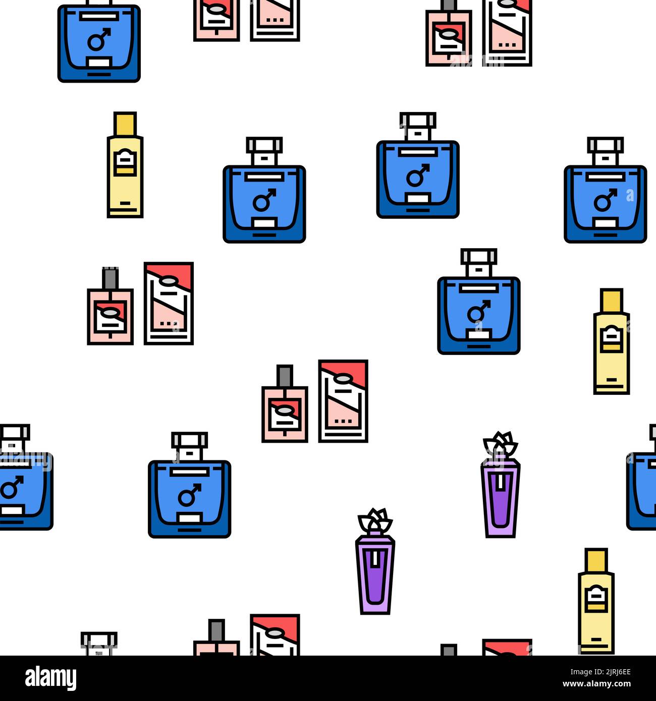 fragrance bottle perfume cosmetic vector seamless pattern Stock Vector ...