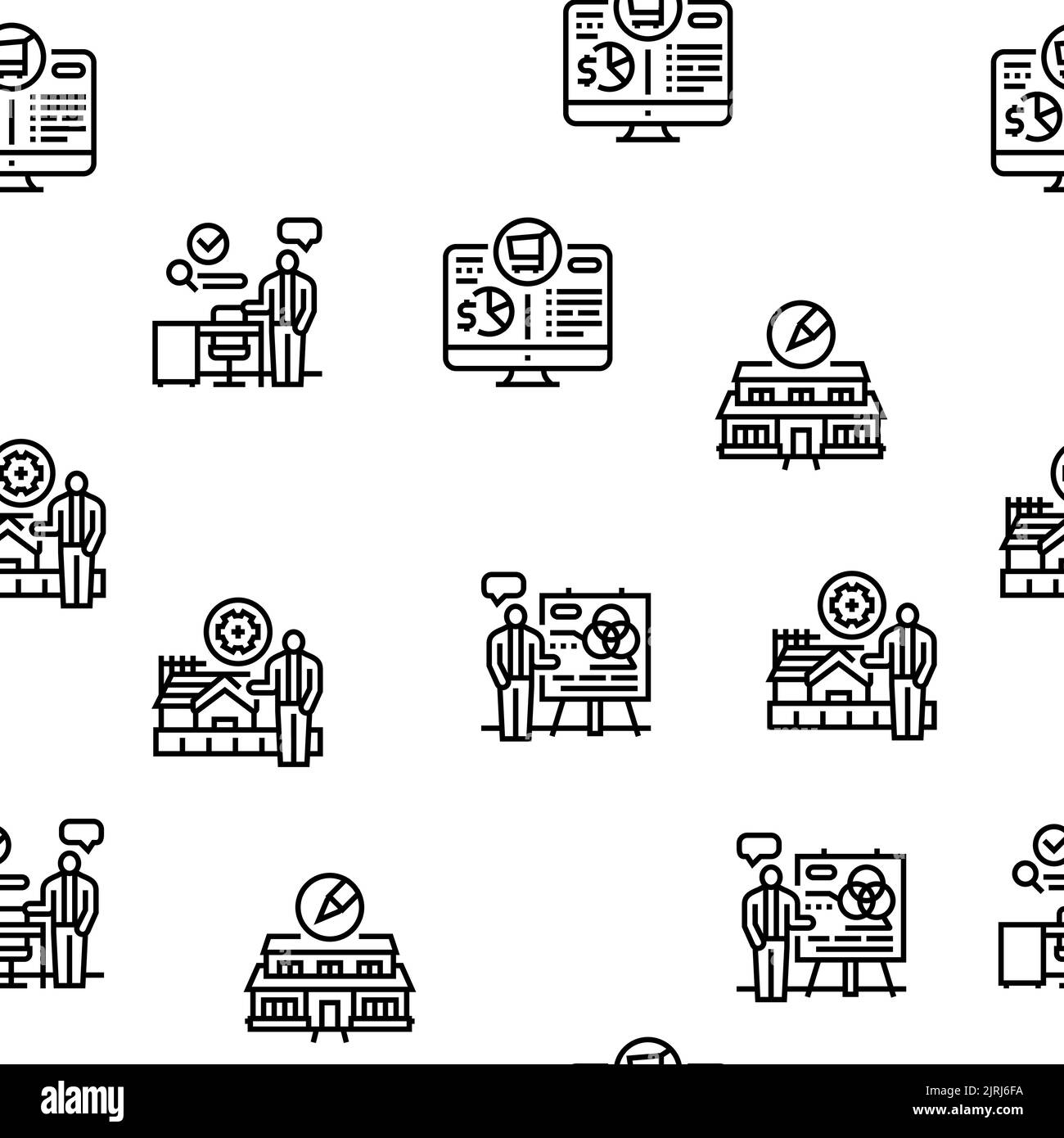 room interior design home modern vector seamless pattern Stock Vector ...
