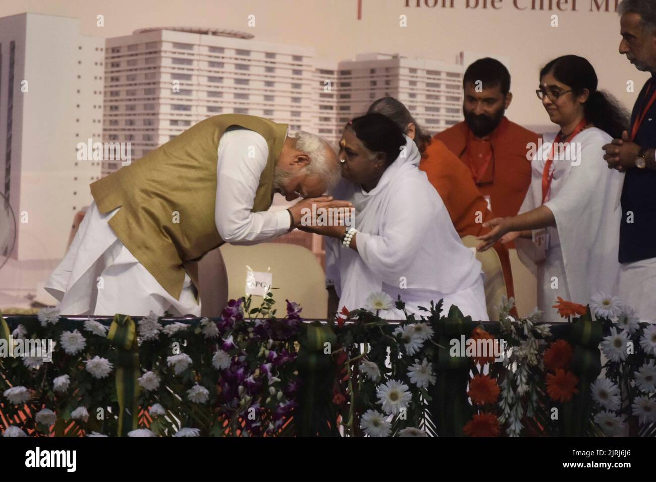 FARIDABAD, INDIA - AUGUST 24: Prime Minister Narendera Modi with Mata ...