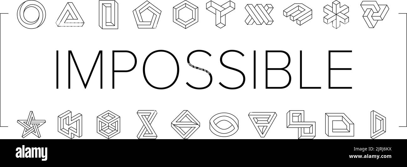 impossible geometric shape icons set vector Stock Vector Image & Art ...