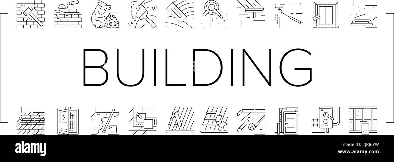 construction crane house work icons set vector Stock Vector Image & Art - Alamy