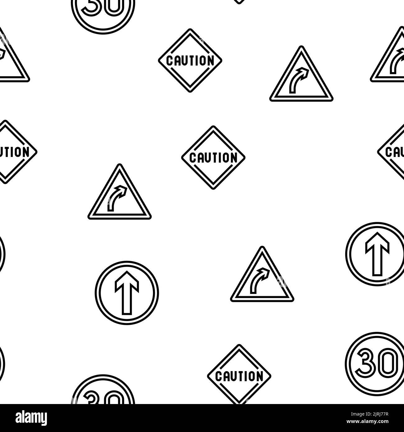 Traffic Sign Road Information vector seamless pattern Stock Vector ...