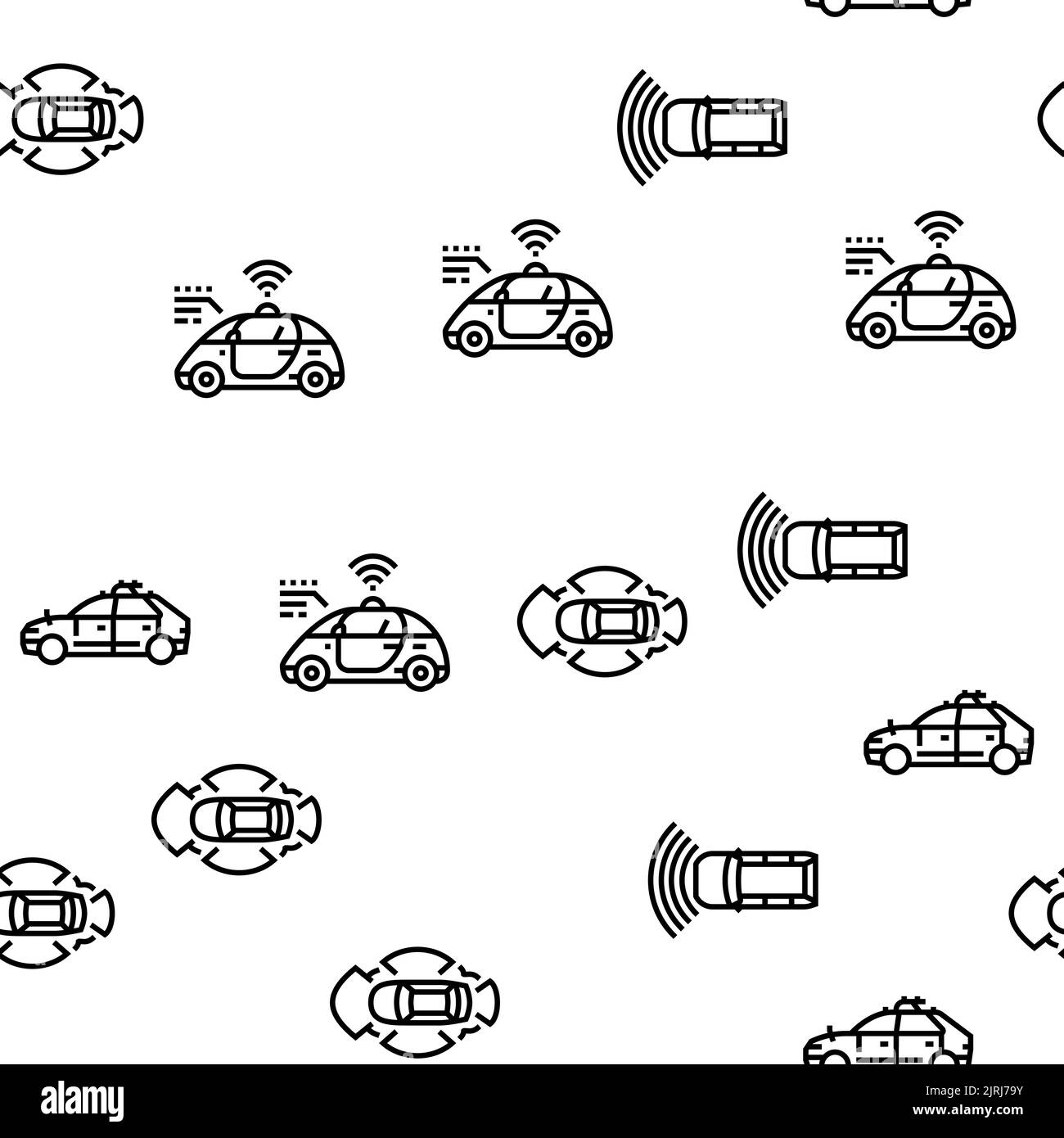 car self vehicle drive smart auto vector seamless pattern Stock Vector ...