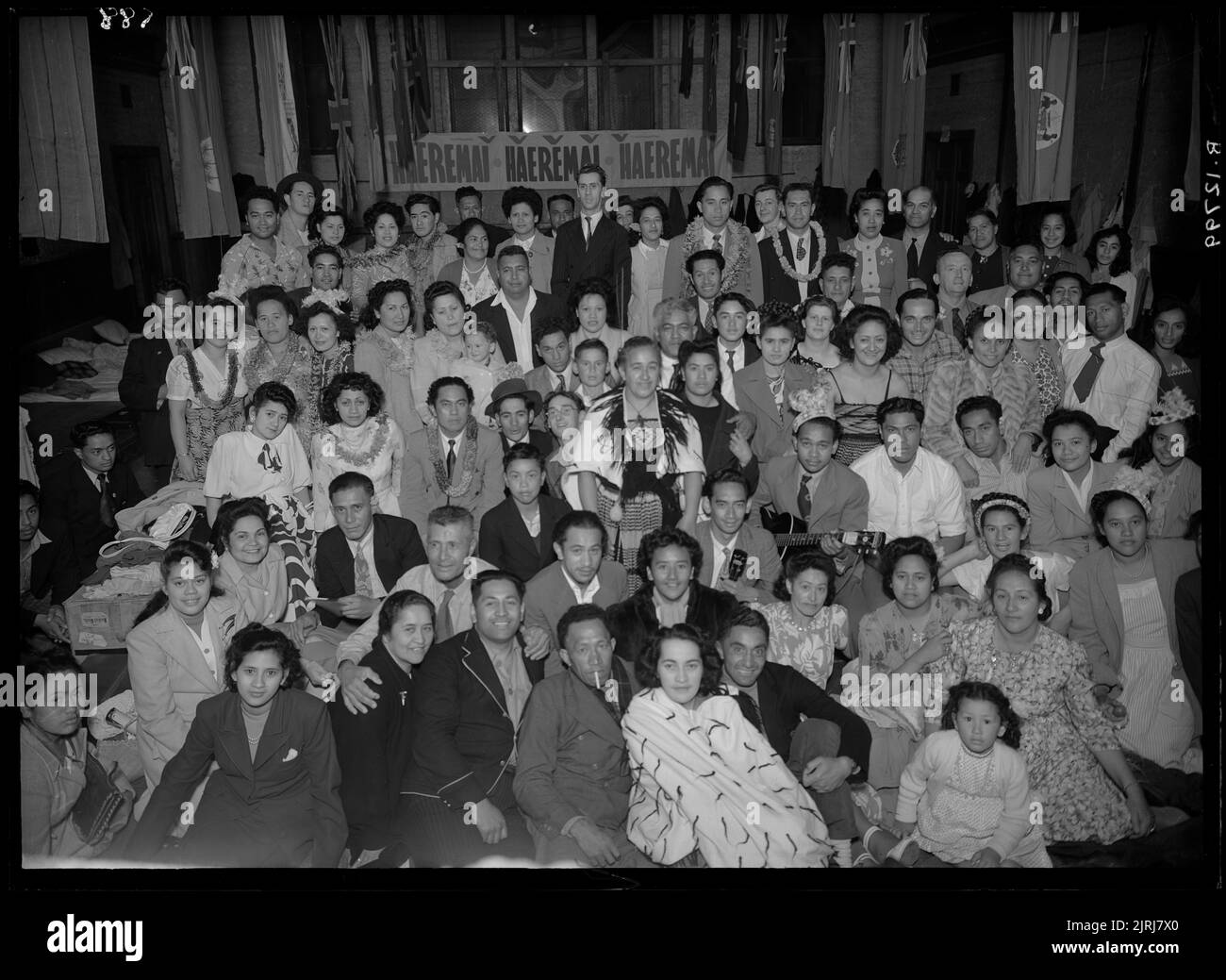 Cook Islands Party, circa 1950, by William Hall Raine Stock Photo - Alamy