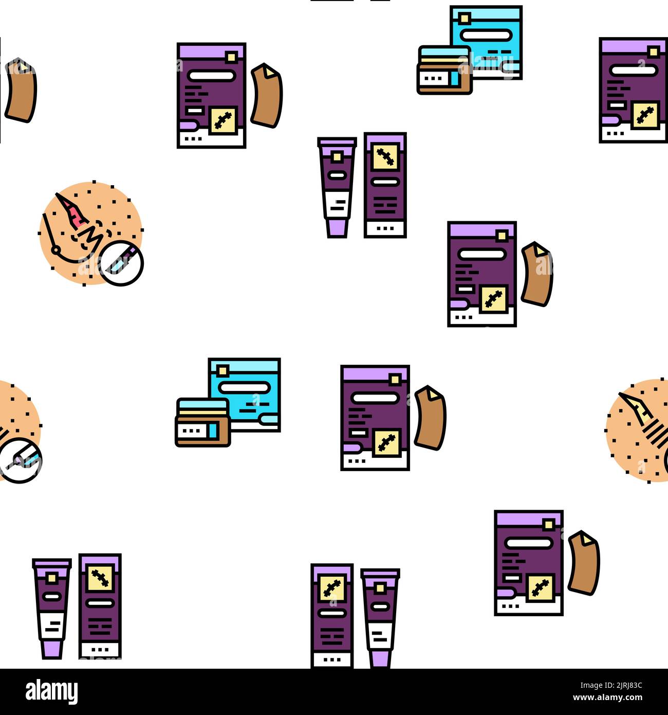 Scar After Trauma Or Surgery vector seamless pattern Stock Vector Image ...