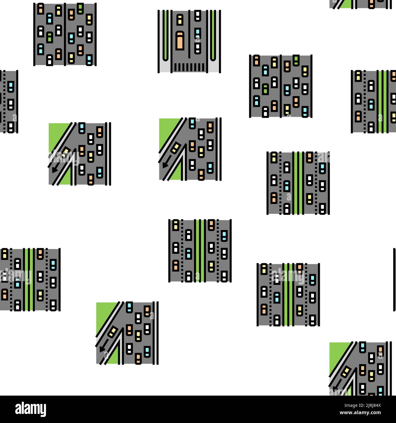Road Urban And Country Highway vector seamless pattern Stock Vector ...