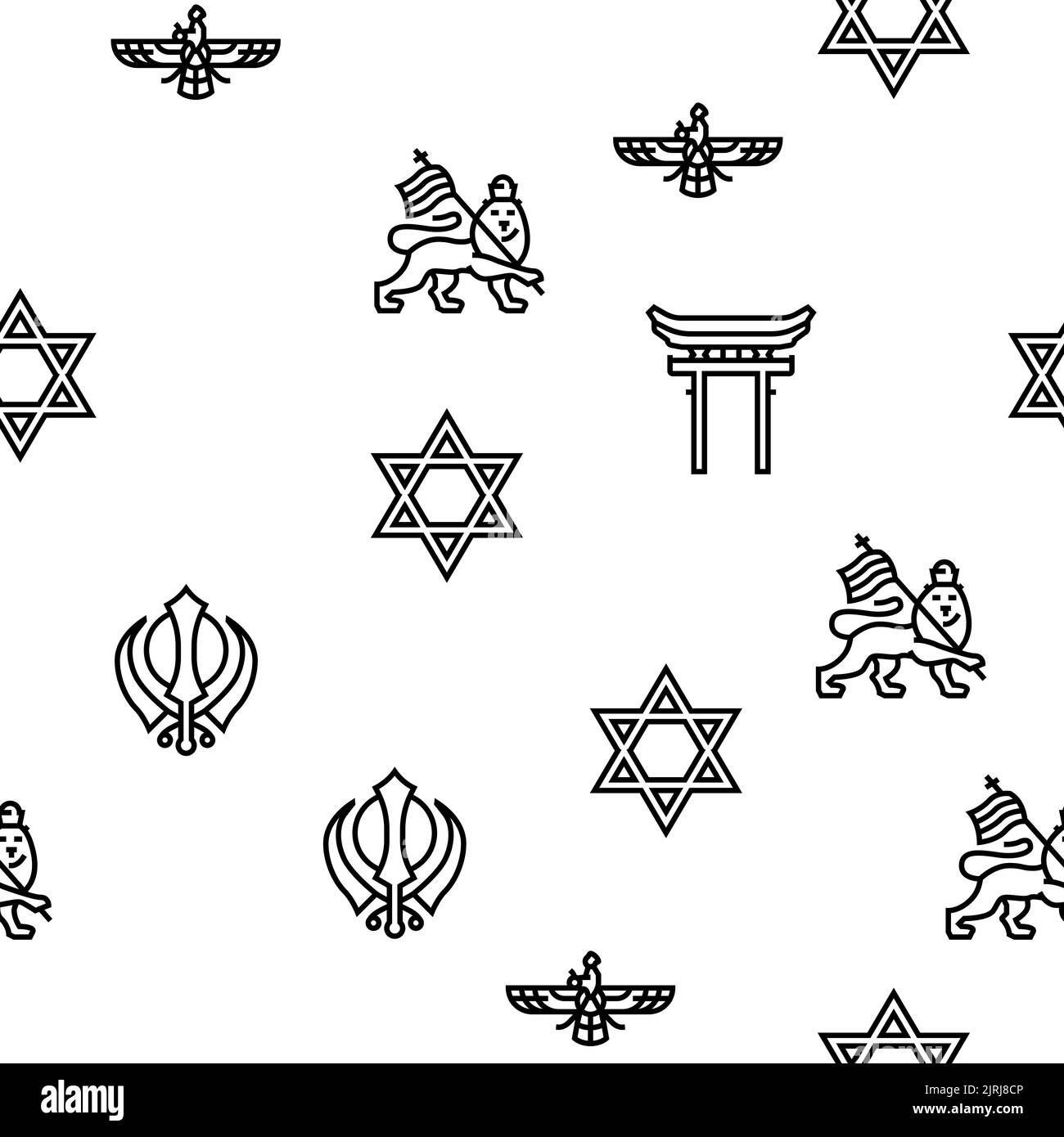 Religion, Prayer Cult And Atheism vector seamless pattern Stock Vector ...