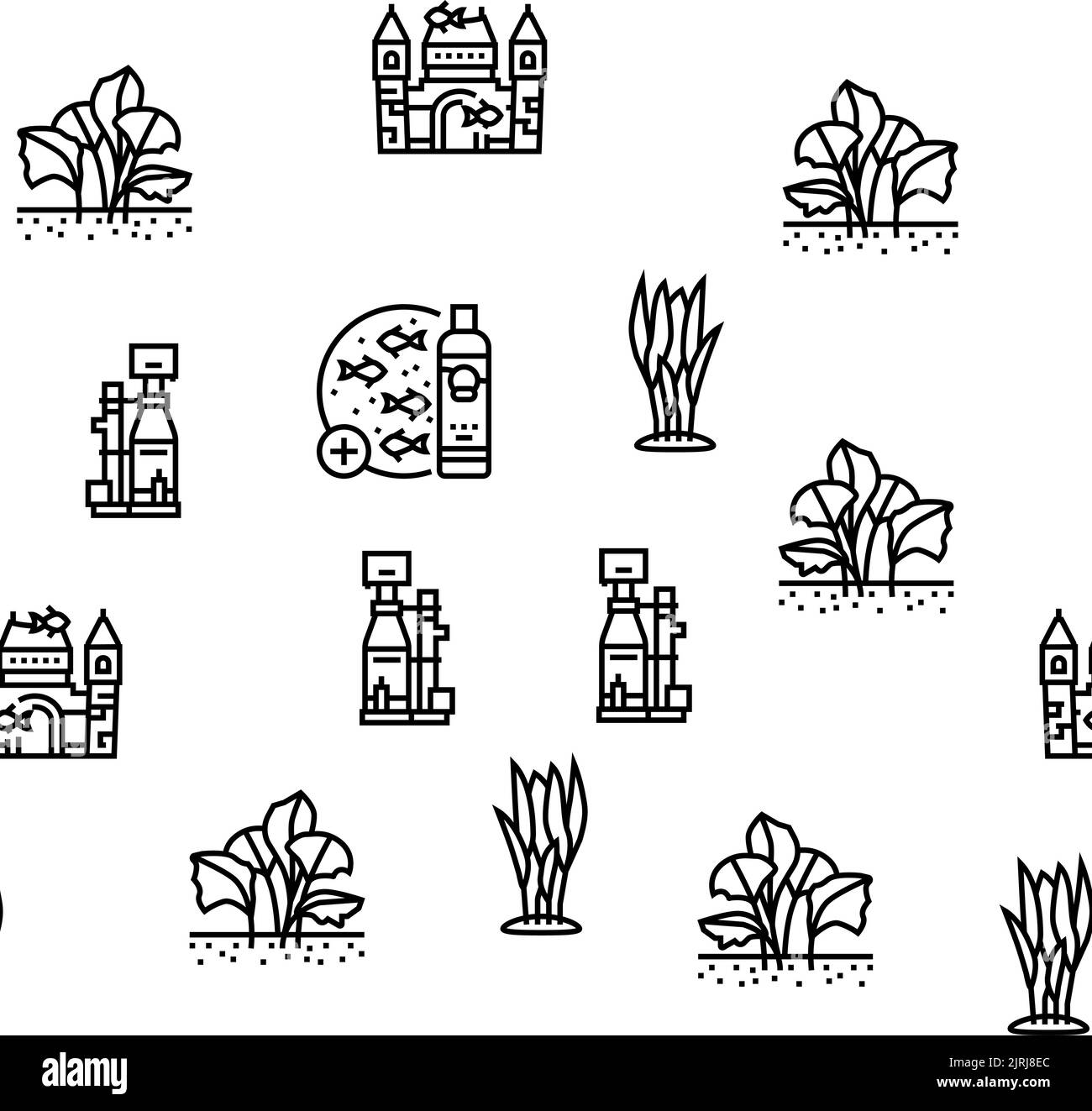 aquarium fish water sea tank vector seamless pattern Stock Vector Image ...