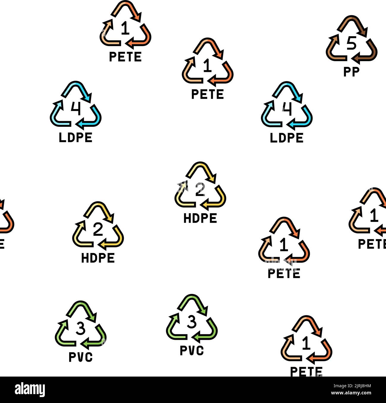 Plastic Waste Nature Environment vector seamless pattern Stock Vector ...