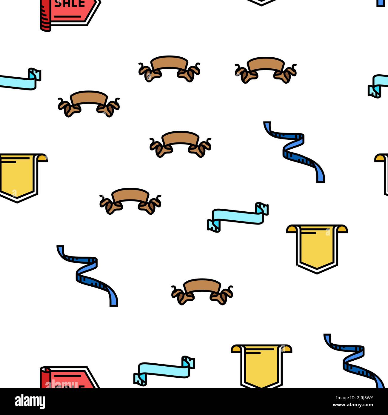 ribbon red banner design gift vector seamless pattern Stock Vector ...