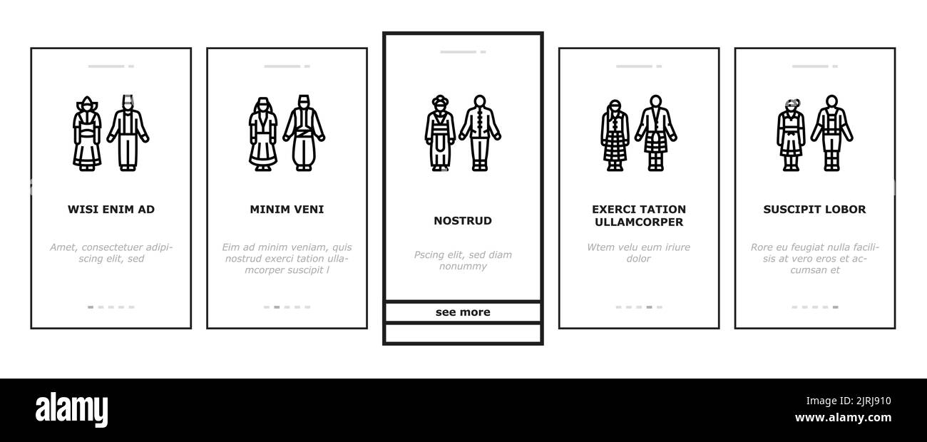 National Clothes Costume Design onboarding icons set vector Stock Vector Image & Art - Alamy