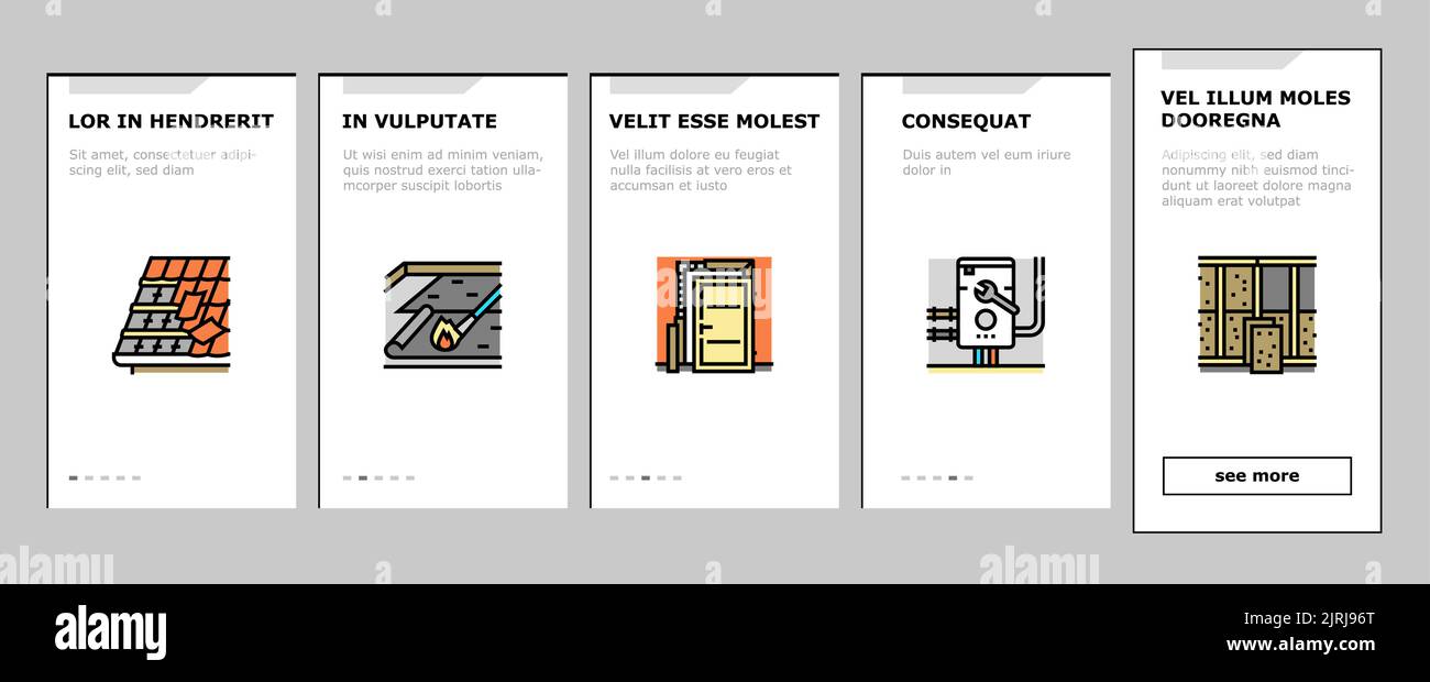 construction crane house work onboarding icons set vector Stock Vector Image & Art - Alamy