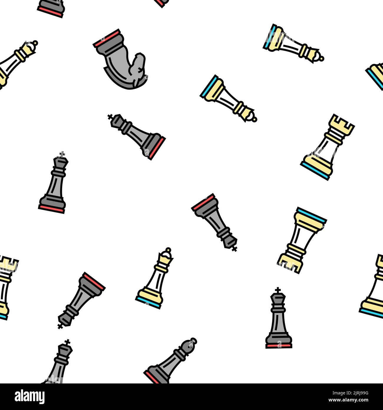 Chess Smart Strategy Game Figure vector seamless pattern Stock Vector ...