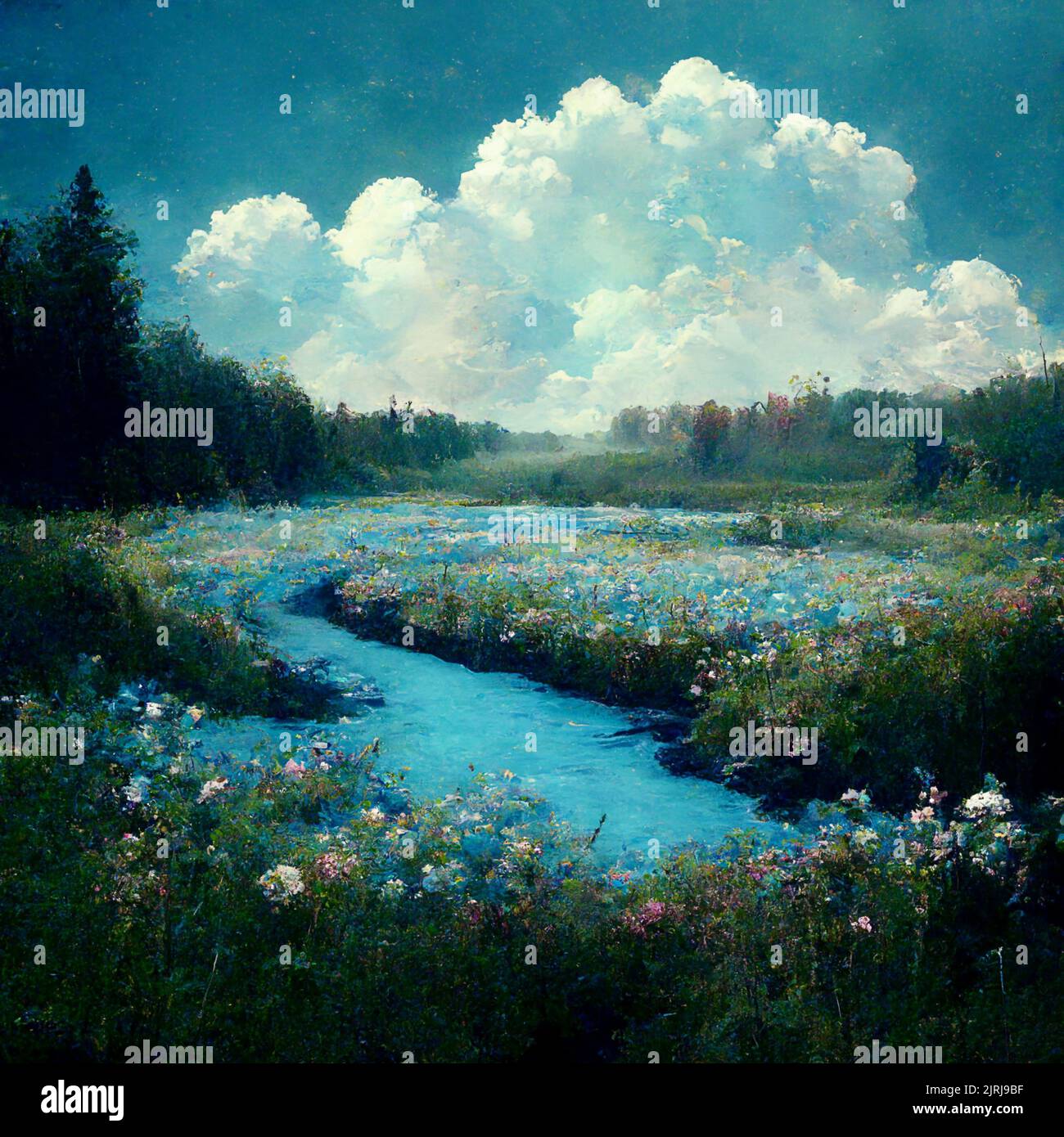 Digital landscape illustration hi-res stock photography and images - Alamy