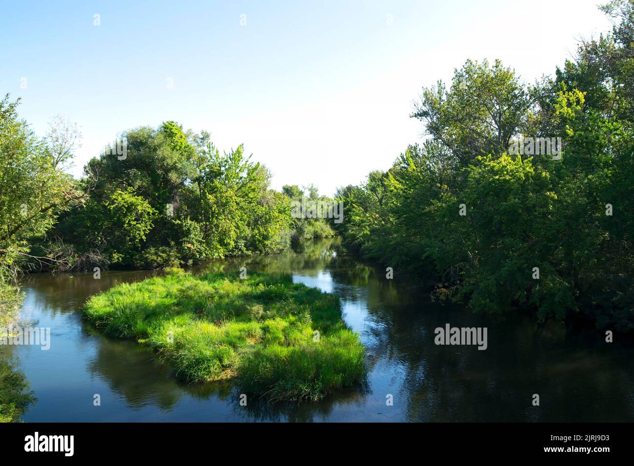 This 2022 view shows Eagle Island State Park Eagle Idaho USA with the ...