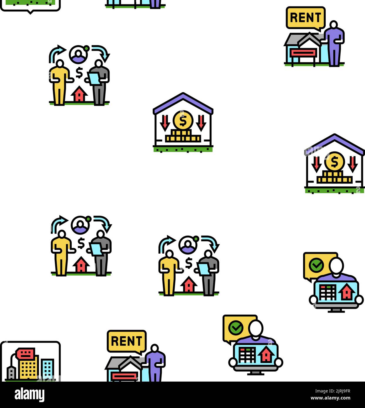 property estate home house real vector seamless pattern Stock Vector ...