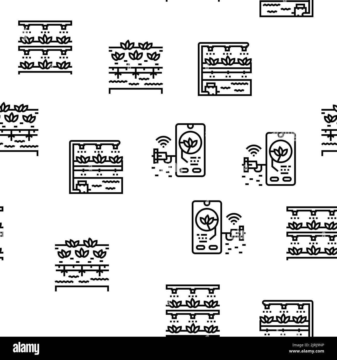 Automatic irrigation system field Black and White Stock Photos & Images ...