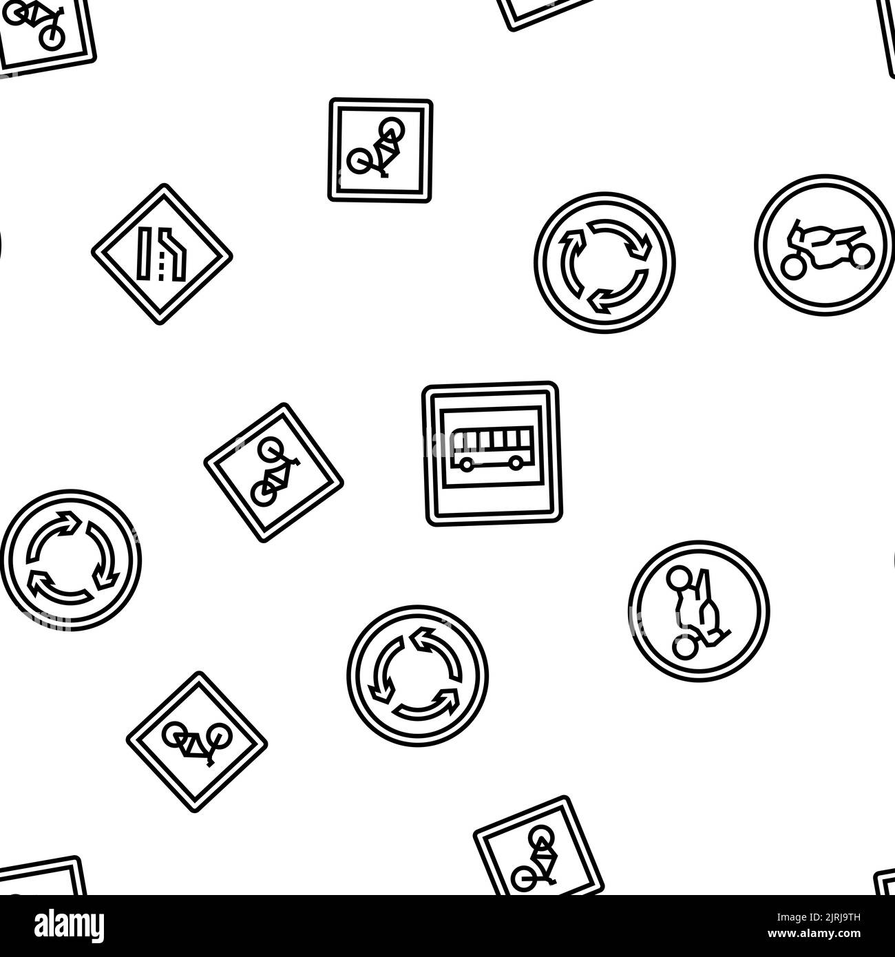 Traffic Sign Road Information vector seamless pattern Stock Vector ...