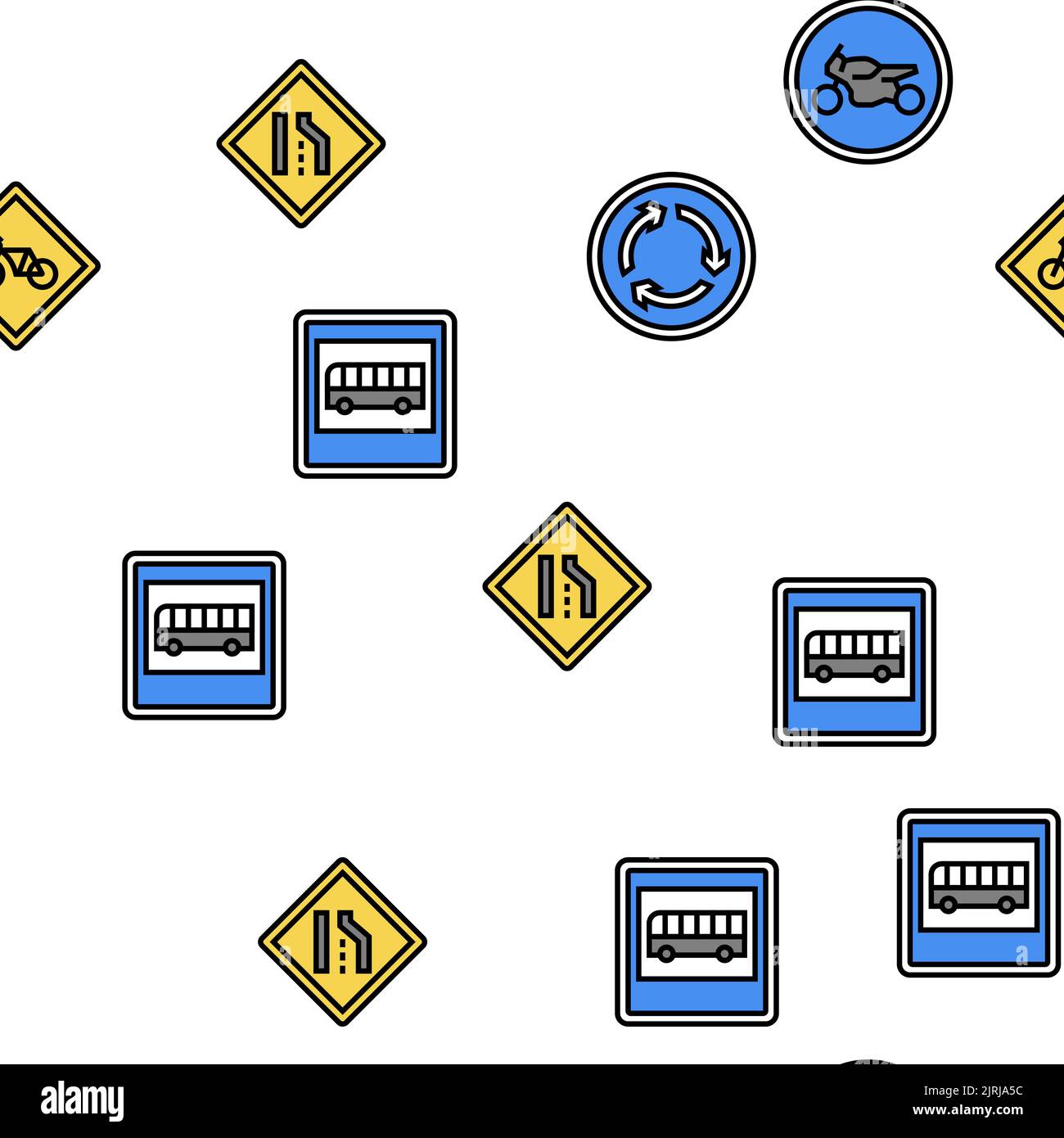 Traffic Sign Road Information vector seamless pattern Stock Vector ...