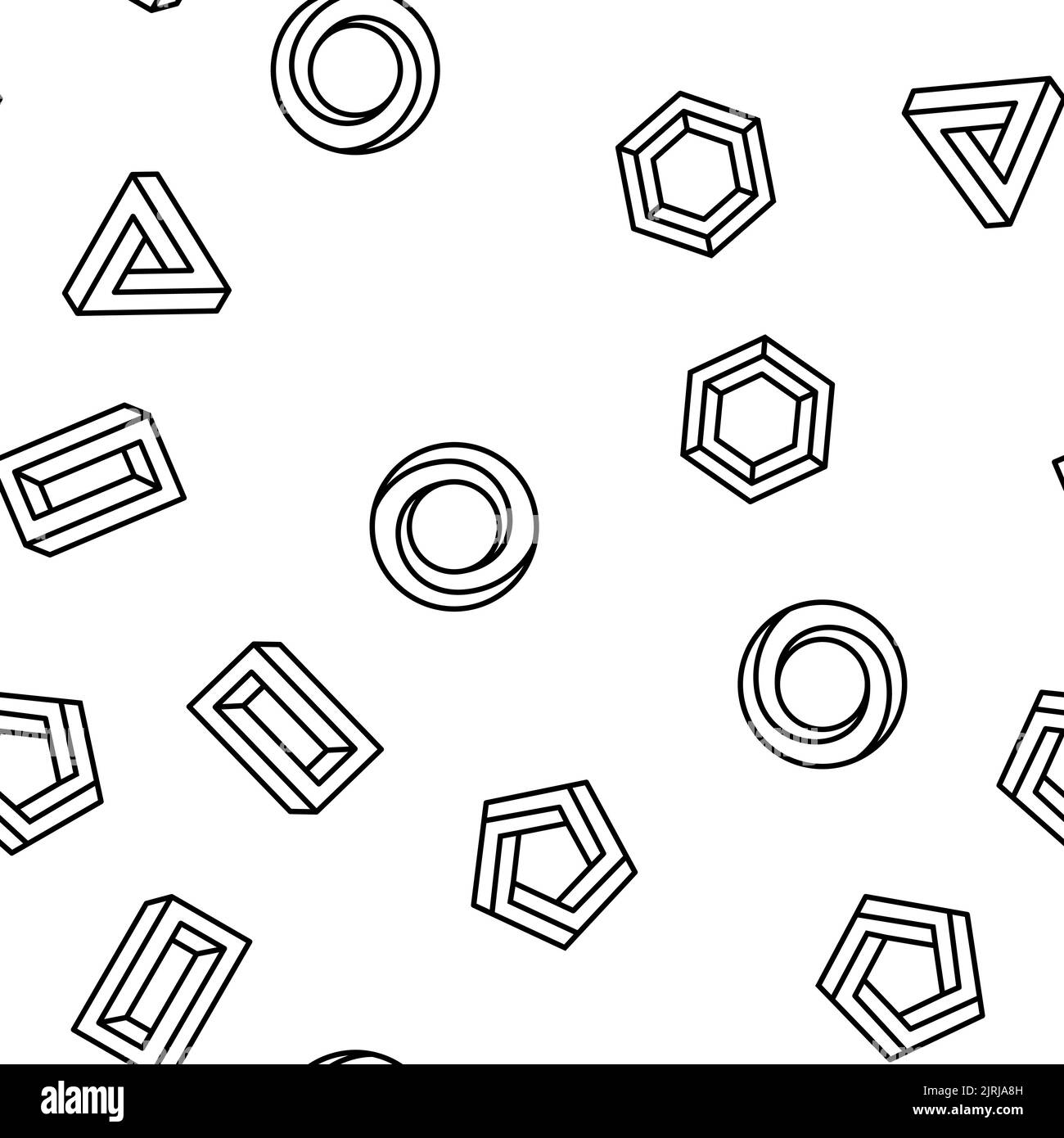 impossible geometric shape vector seamless pattern Stock Vector Image ...