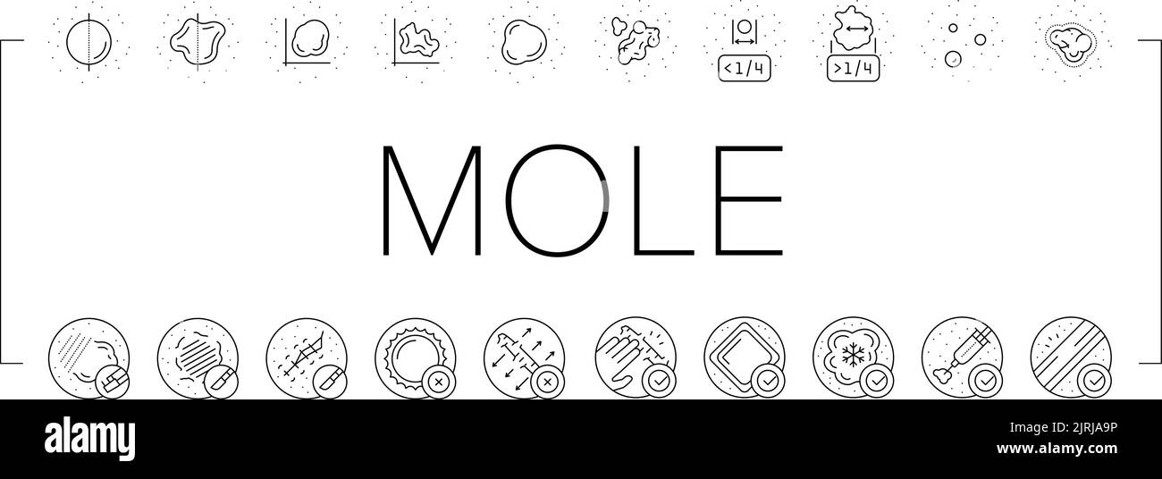 Mole Skin Problem And Disease Icons Set Vector Stock Vector Image & Art - Alamy