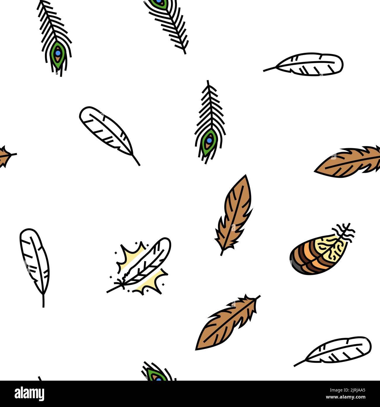 feather bird soft quil fluffy vector seamless pattern Stock Vector ...
