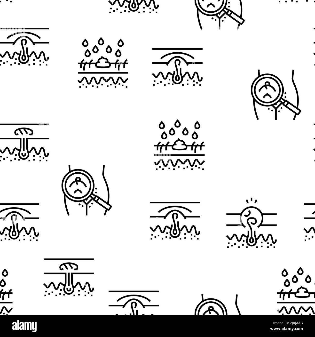 Ingrown Hair Problem Treatment vector seamless pattern Stock Vector ...