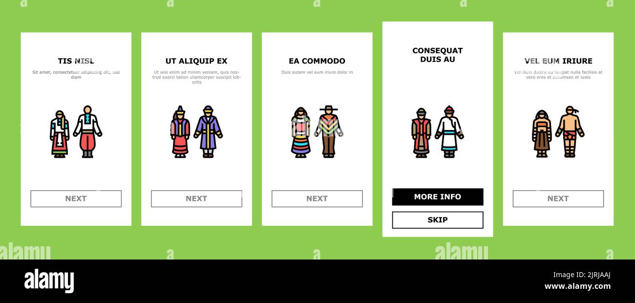 National Clothes Costume Design onboarding icons set vector Stock Vector Image & Art - Alamy