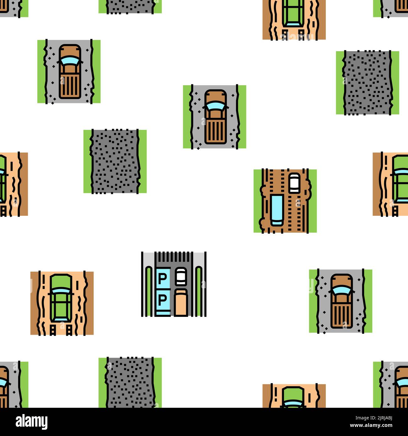 Road Urban And Country Highway vector seamless pattern Stock Vector ...