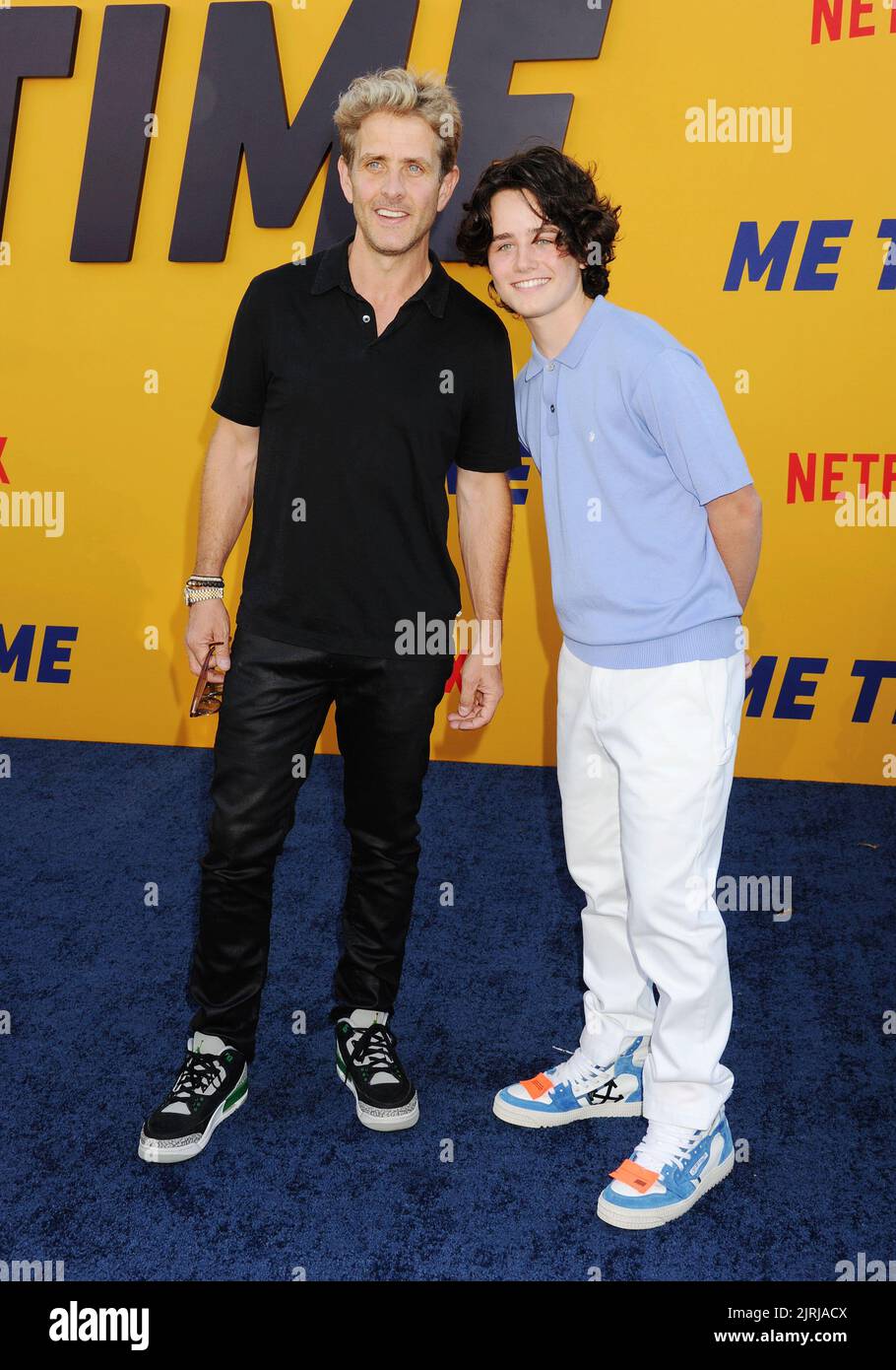 LOS ANGELES, CA - AUGUST 23: (L-R) Joey McIntyre and Griffin McIntyre ...