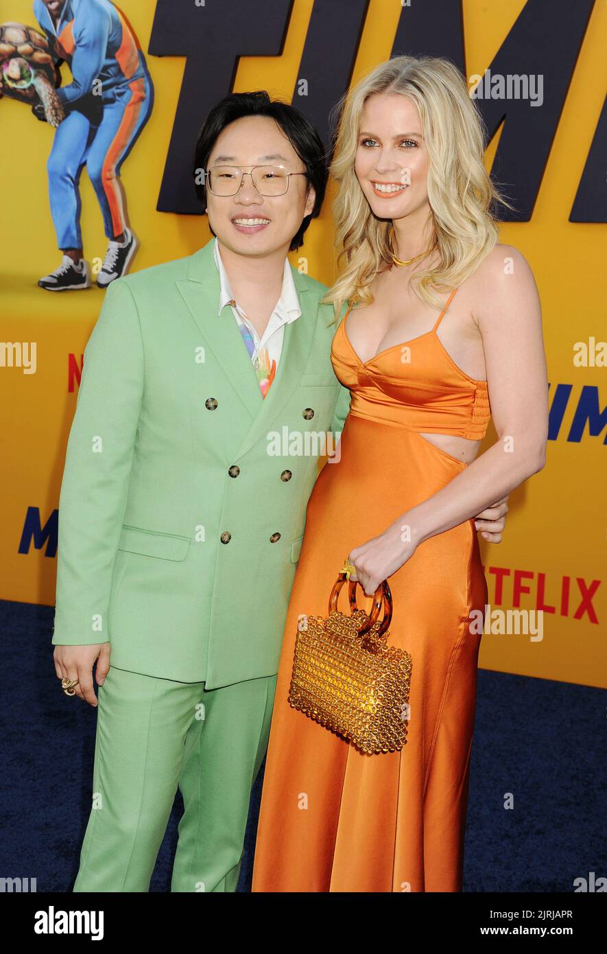 LOS ANGELES, CA - AUGUST 23: (L-R) Jimmy O. Yang and Bri Kimmel attend ...