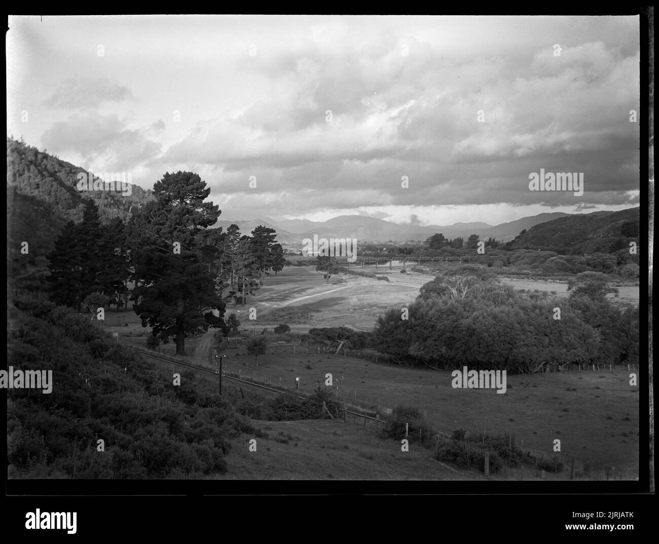 Hutt Valley from Haywards Hill, 1940s, North Island, by J.W. Chapman ...