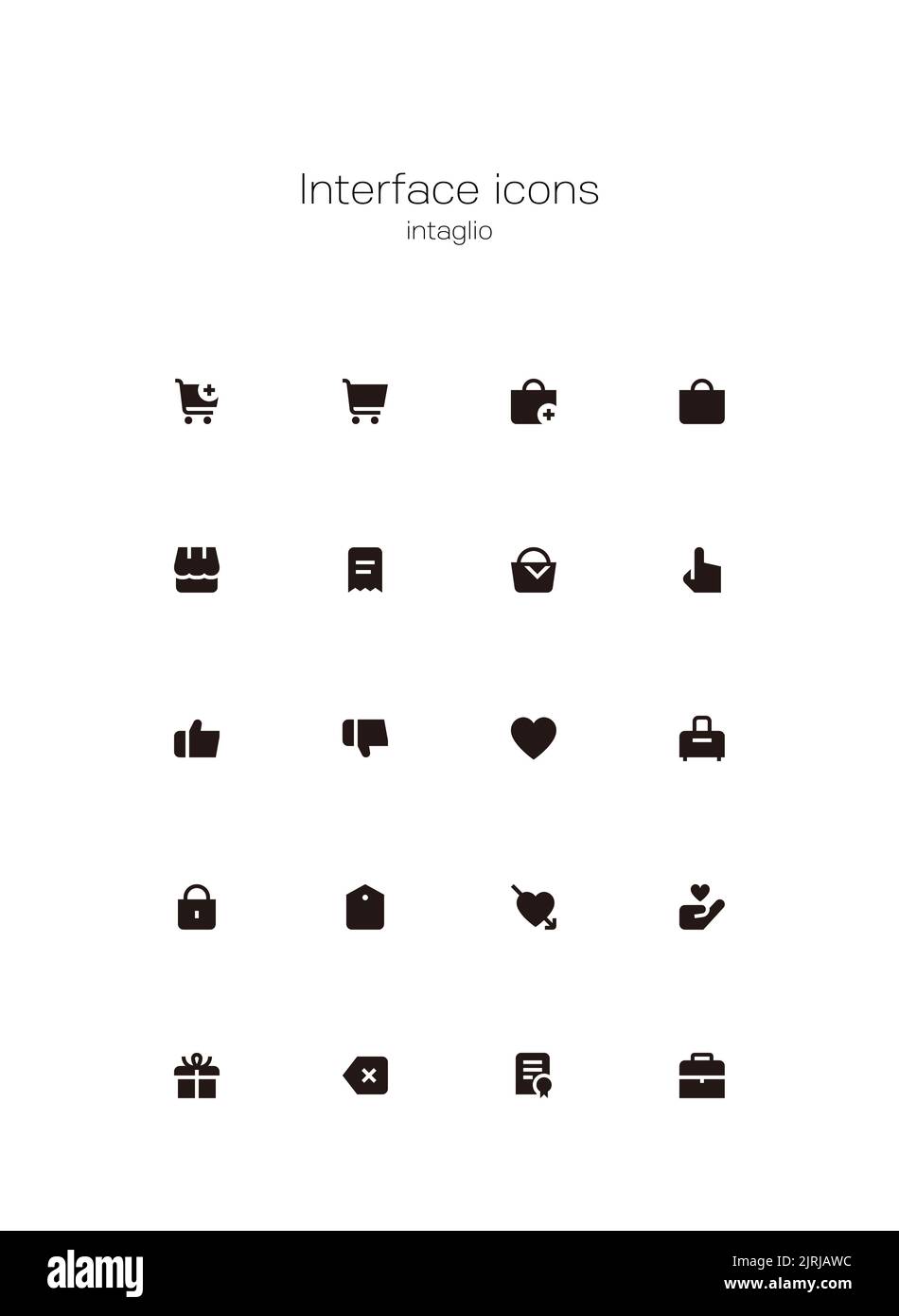 UI UX display interface related minimal black colored icon set Stock ...