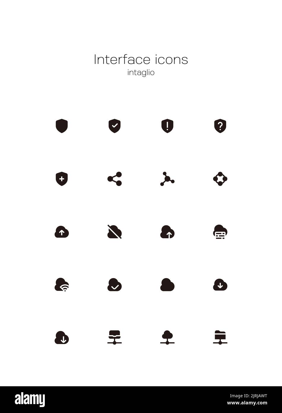 UI UX display interface related minimal black colored icon set Stock ...