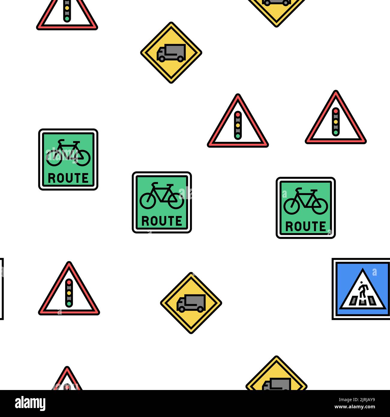 Traffic Sign Road Information vector seamless pattern Stock Vector ...