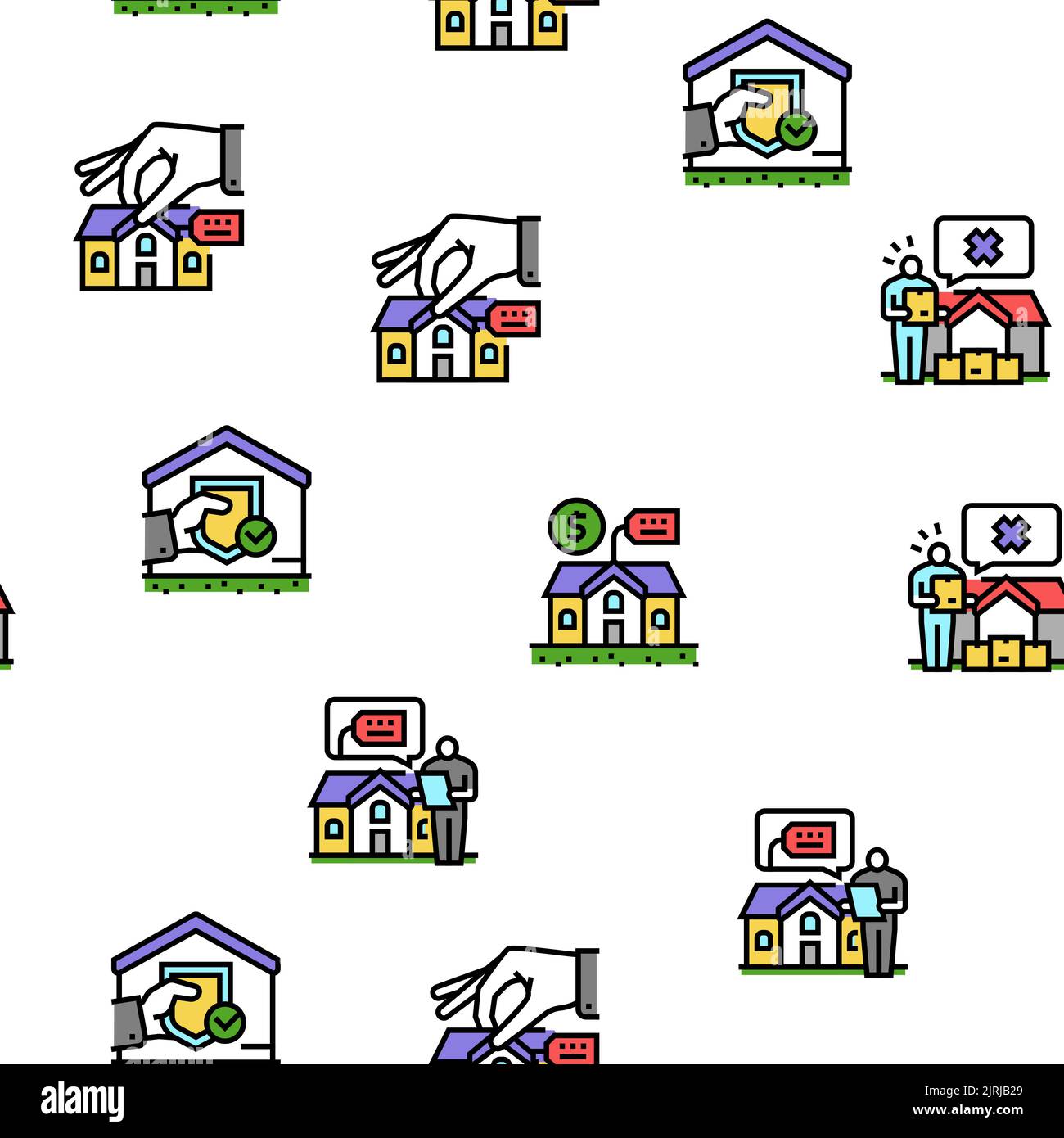property estate home house real vector seamless pattern Stock Vector ...