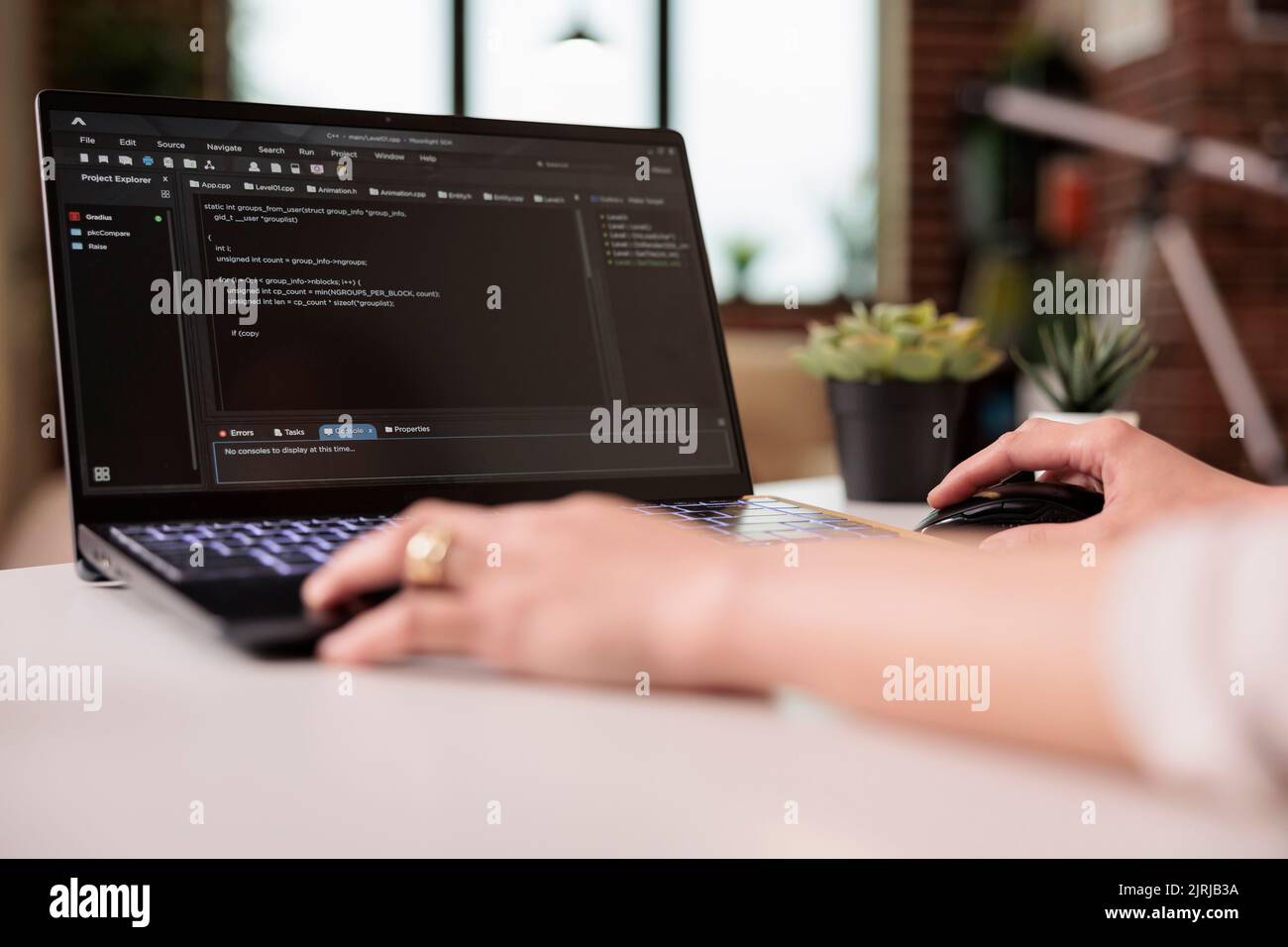 Programmer Using Terminal Window With Code Developing New User Interface On Programming Html