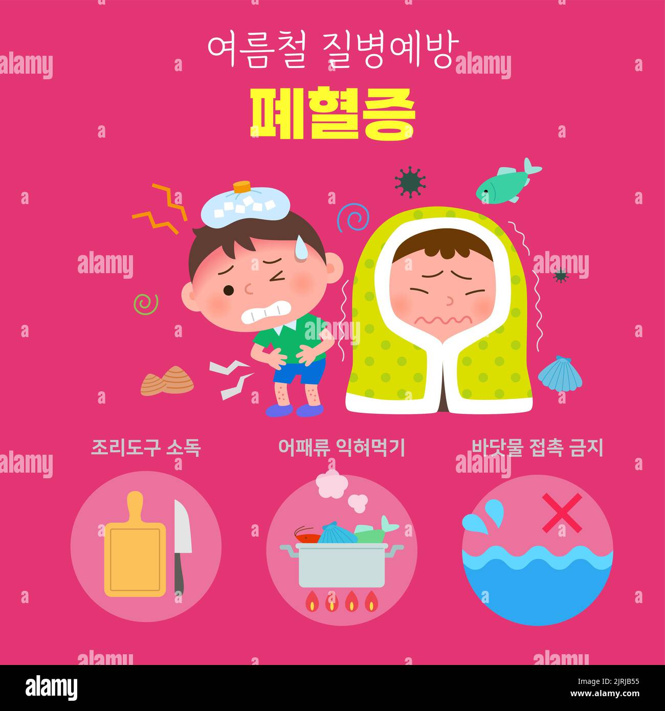 prevent summer illness drawing infographics blood poisoning Stock Photo ...