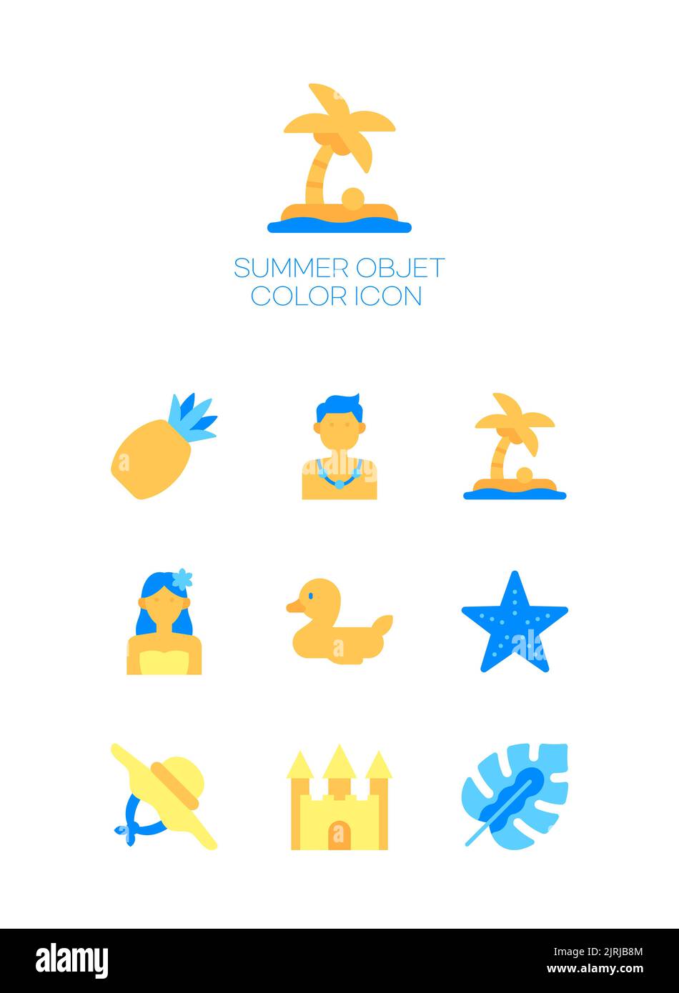 summer object vector icon series Stock Photo - Alamy