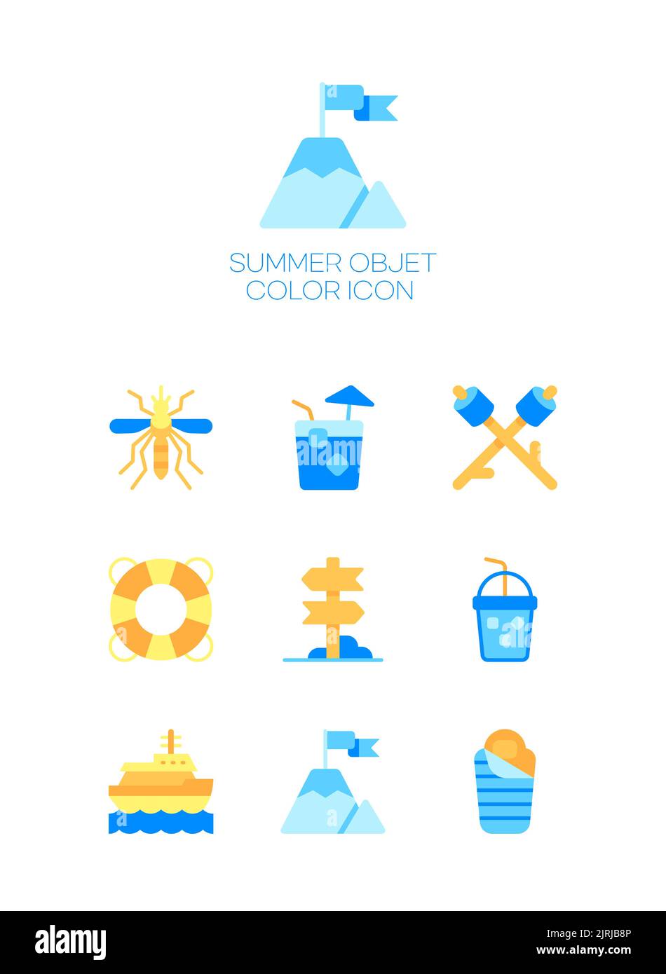summer object vector icon series Stock Photo - Alamy