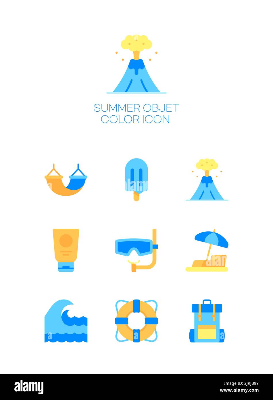 summer object vector icon series Stock Photo - Alamy