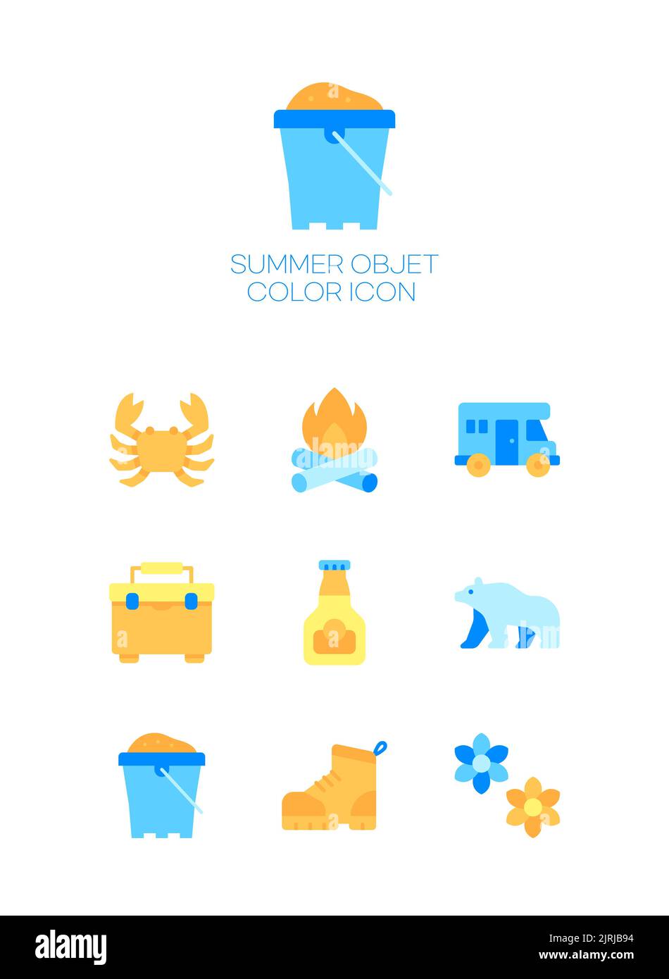 summer object vector icon series Stock Photo - Alamy